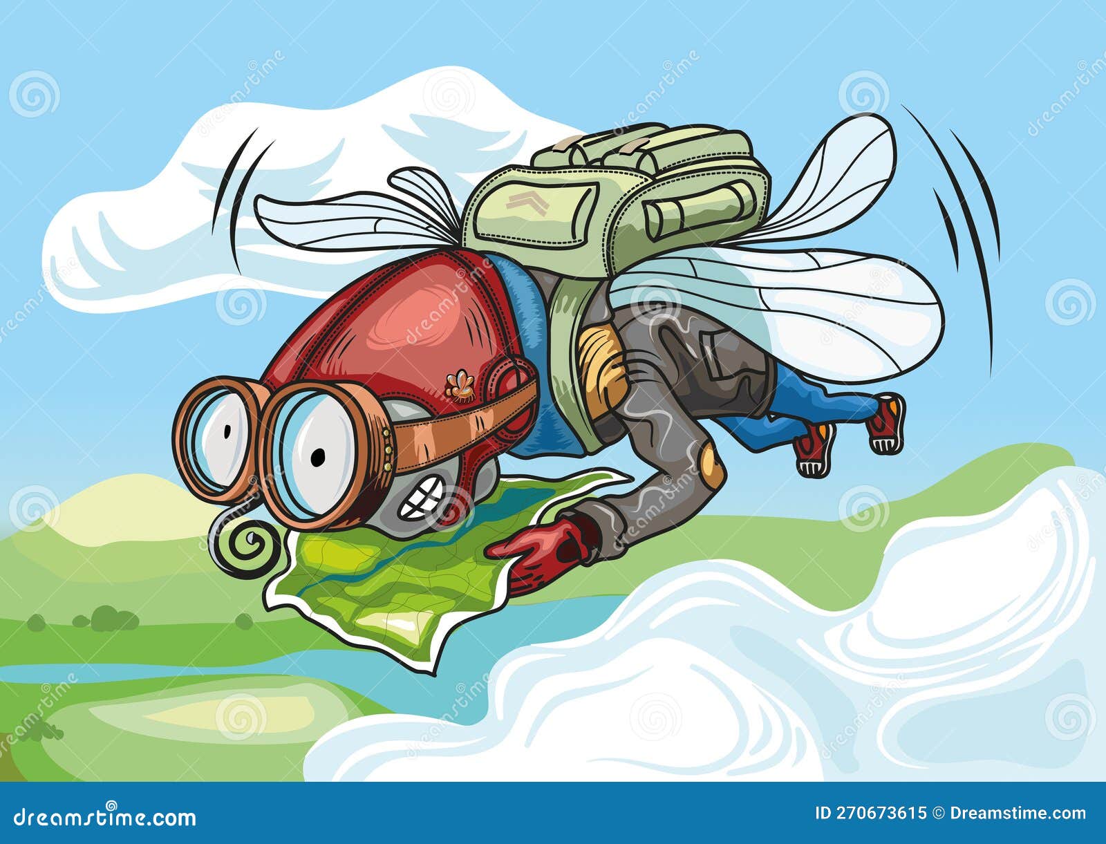 Captain Fly Adventure stock vector. Illustration of adventure - 270673615