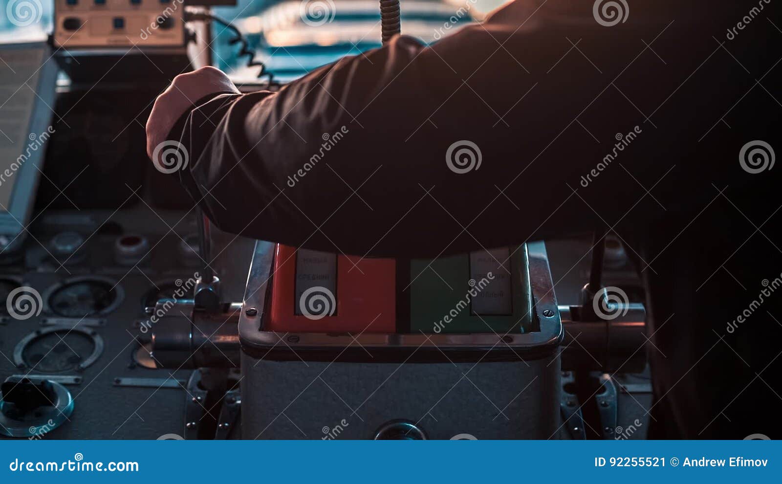 Captain Hand on Throttle Lever Stock Video - Video of navigator ...