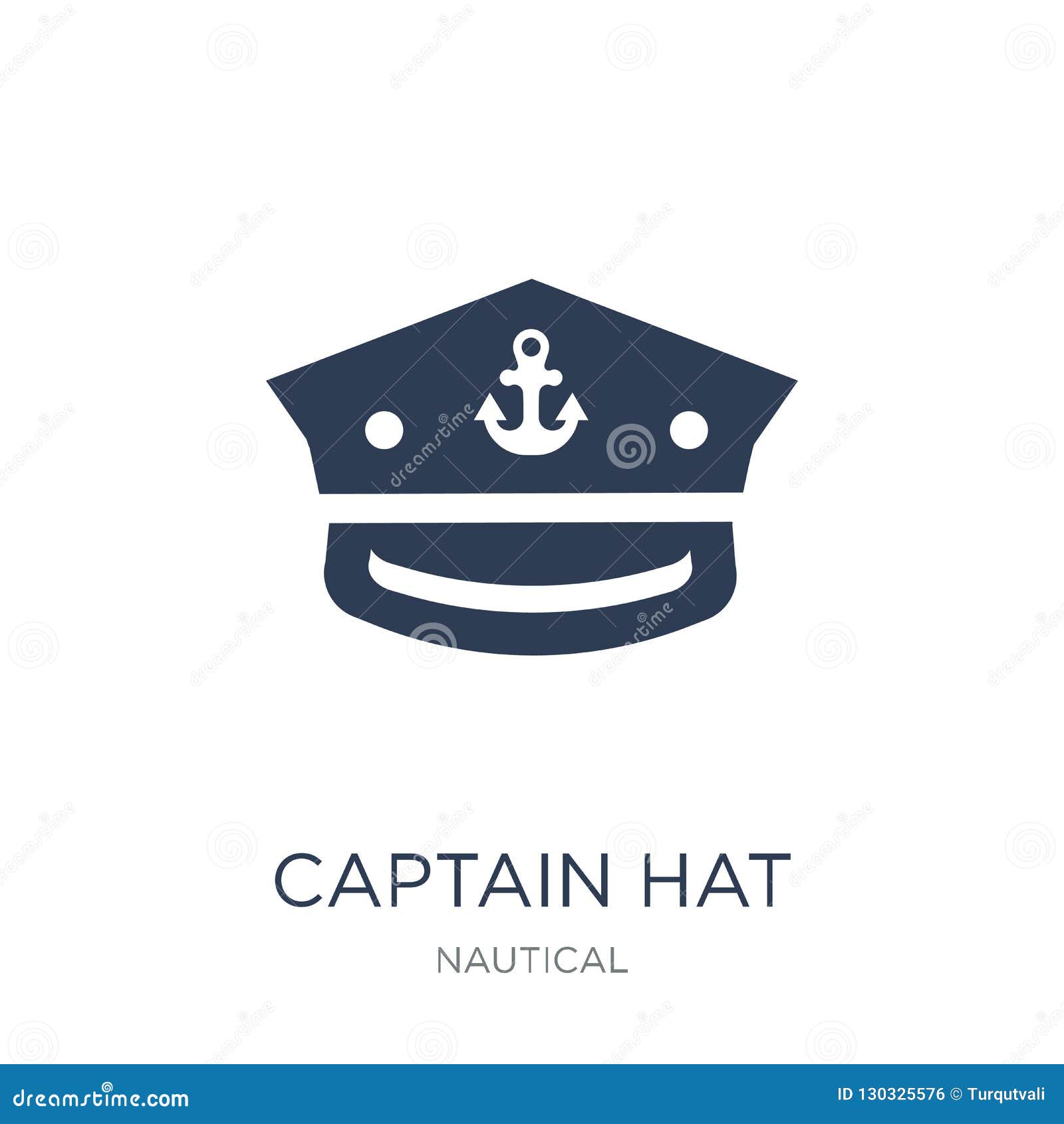 Captain Hat Icon. Trendy Flat Vector Captain Hat Icon on White B Stock ...