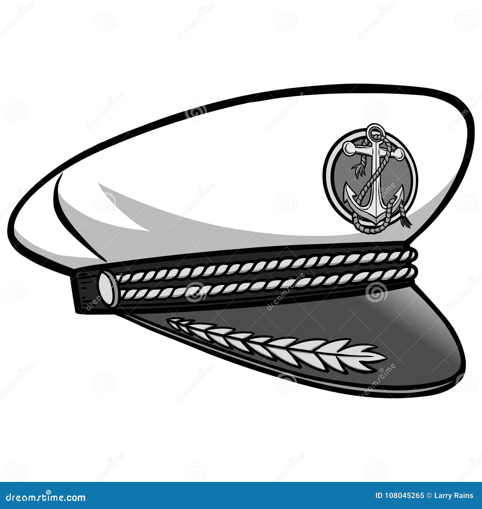 Captain Hat Illustration stock vector. Illustration of sailing - 108045265