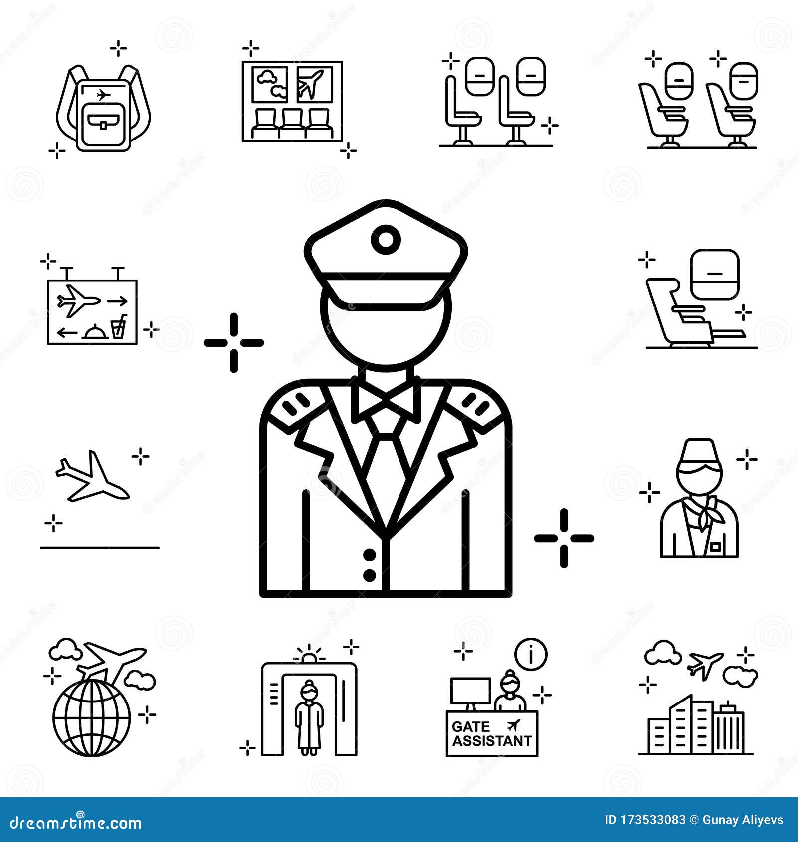 Captain Icon Vector From Pirates Collection. Thin Line Captain Outline ...