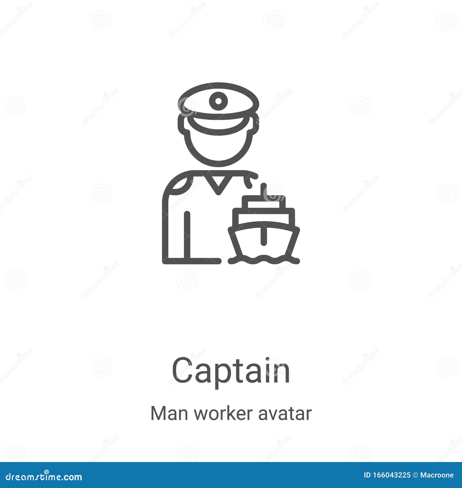 Captain Icon Vector From Man Worker Avatar Collection Thin Line Captain Outline Icon Vector