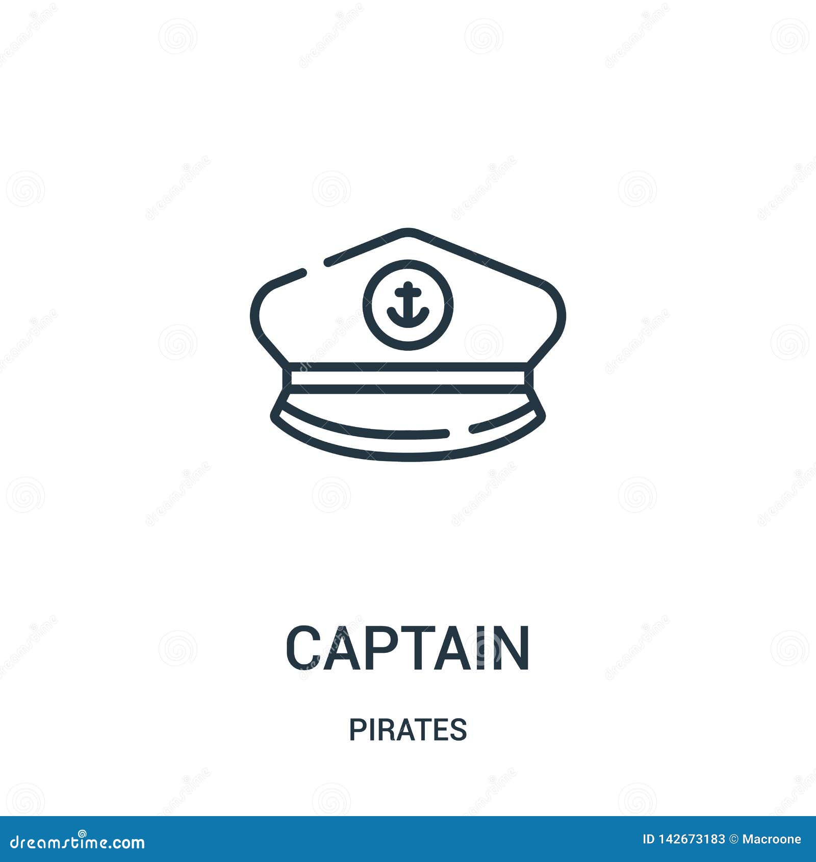 Captain Icon Vector from Pirates Collection. Thin Line Captain Outline ...