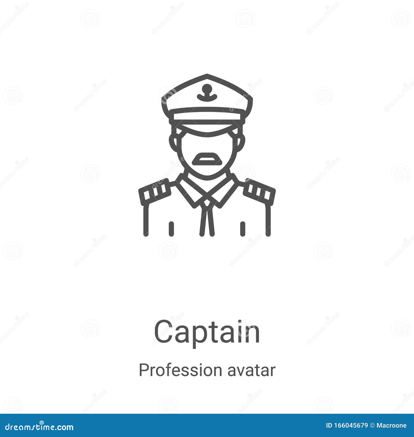 Captain Icon Vector From Profession Avatar Collection Thin Line Captain Outline Icon Vector