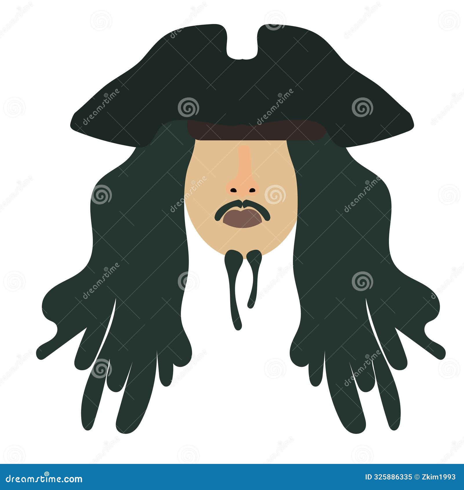 Captain Jack Sparrow Face. Jonny Depp. Stock Vector Illustration Stock ...