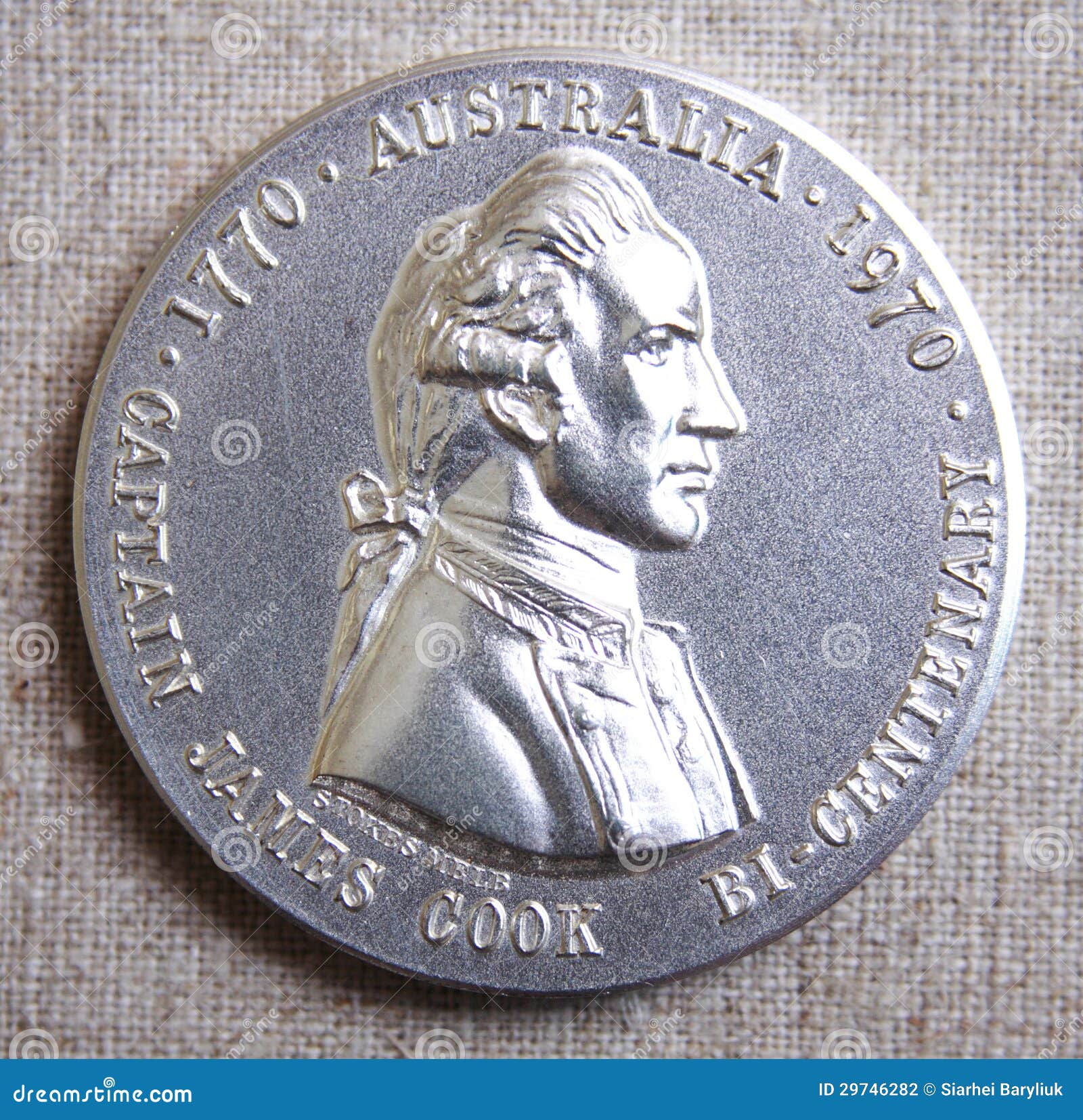 Captain James Cook Silver Medal Stock Photo - Image of endeavour ...
