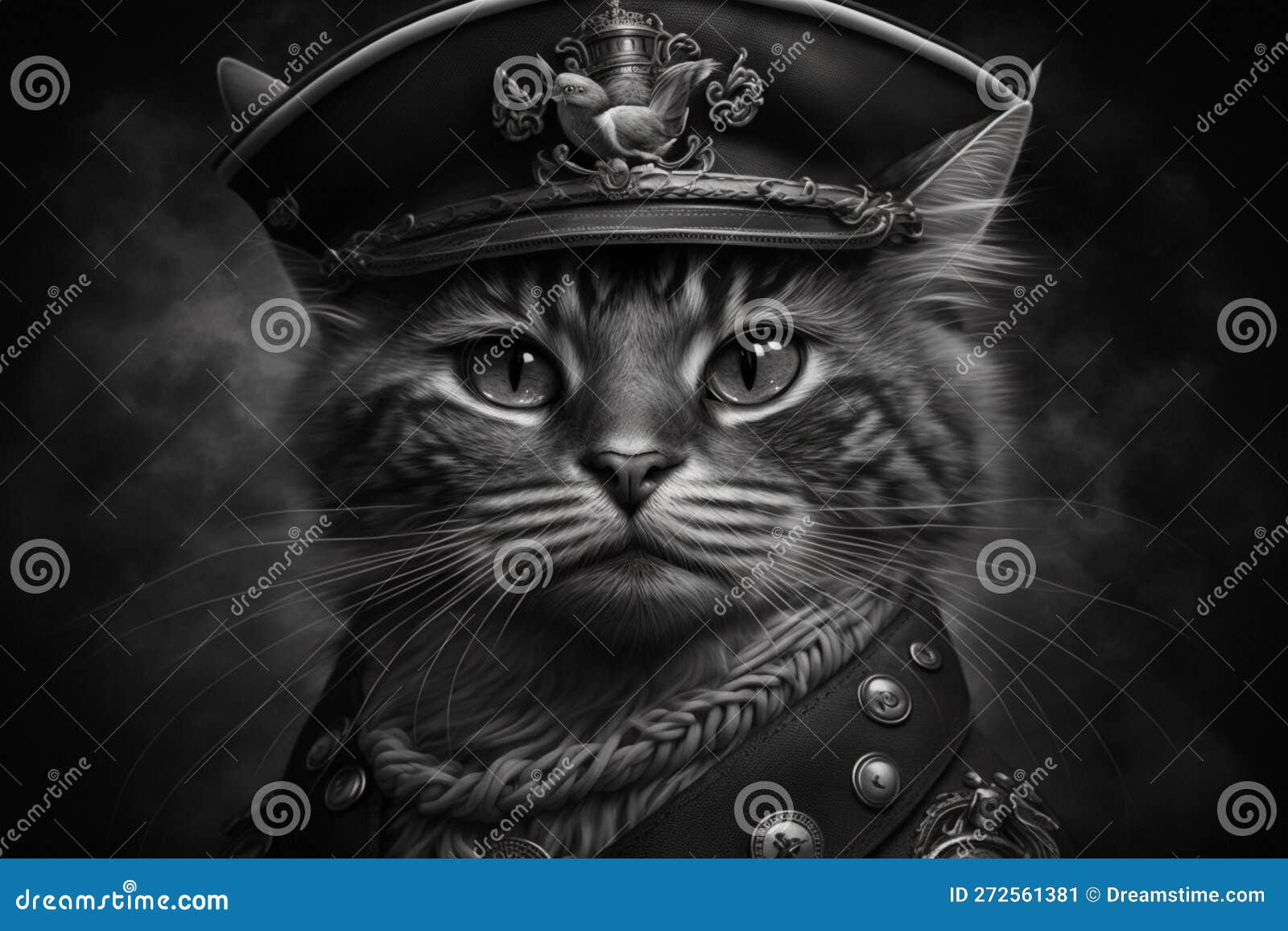 Captain Kitty stock illustration. Illustration of mammal - 272561381