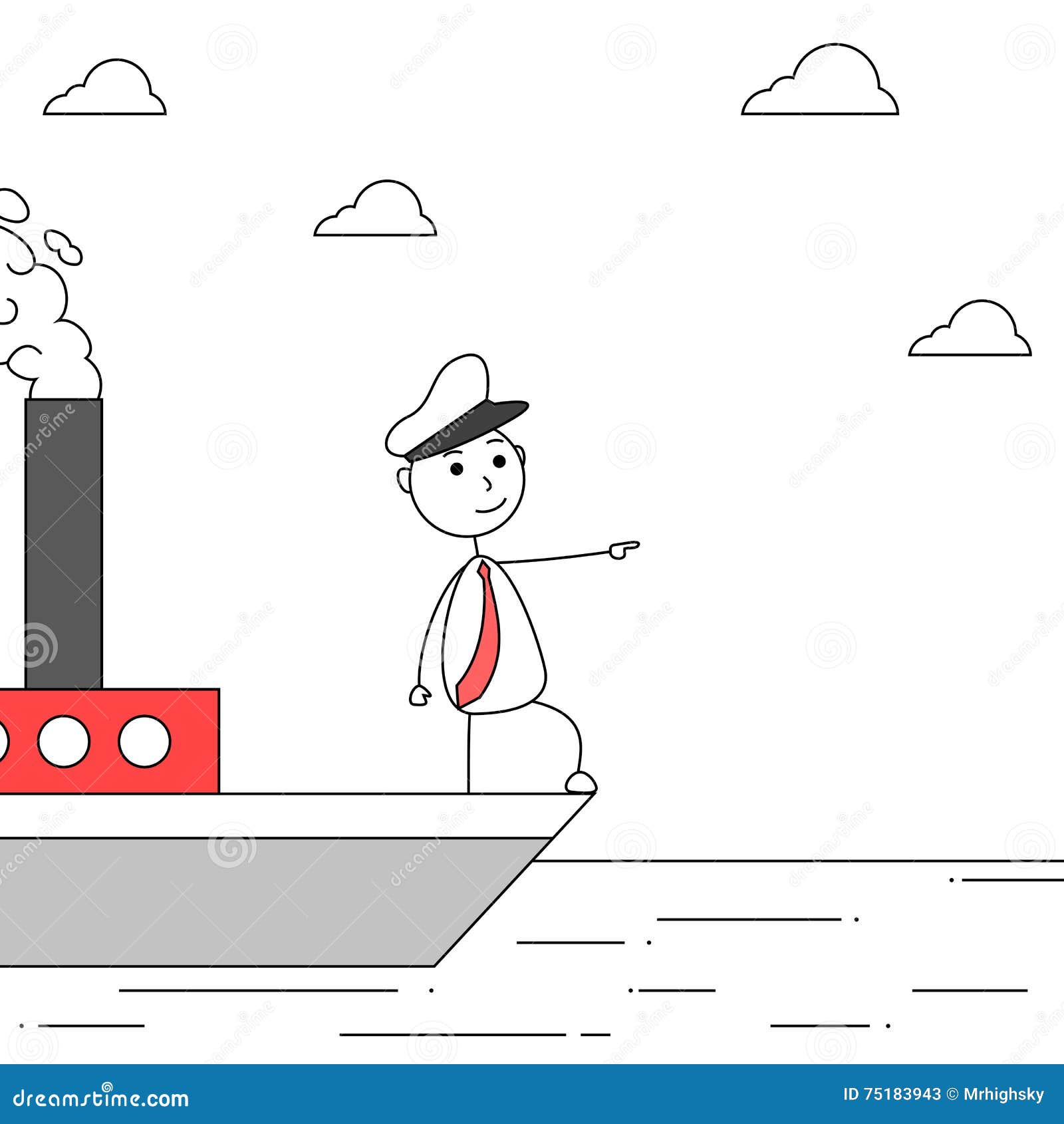 Captain and Leadership Concept Illustration Stock Vector - Illustration ...