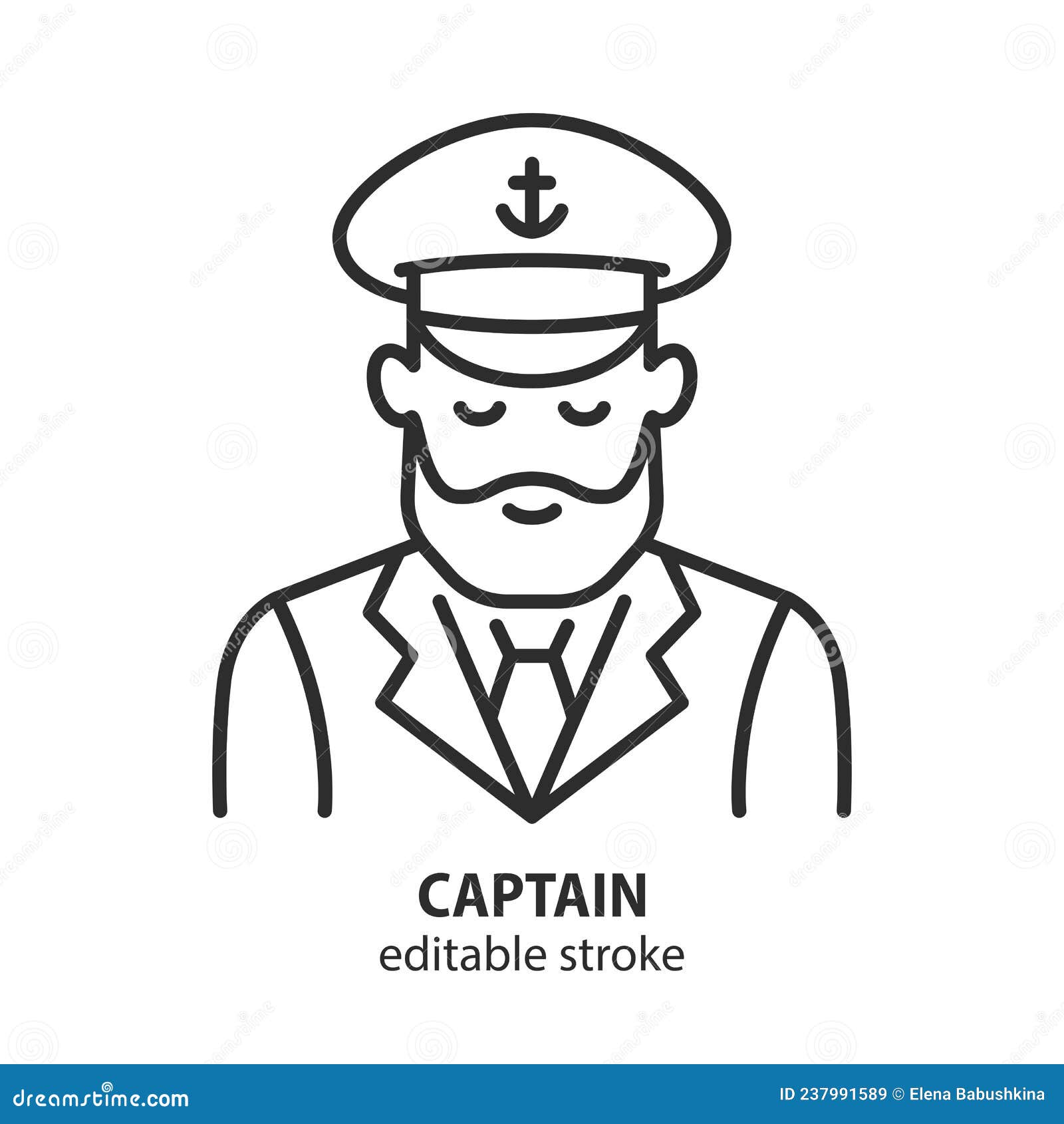 Captain Line Vector Icon. Symbol of Sailling, Shipping Stock Vector ...