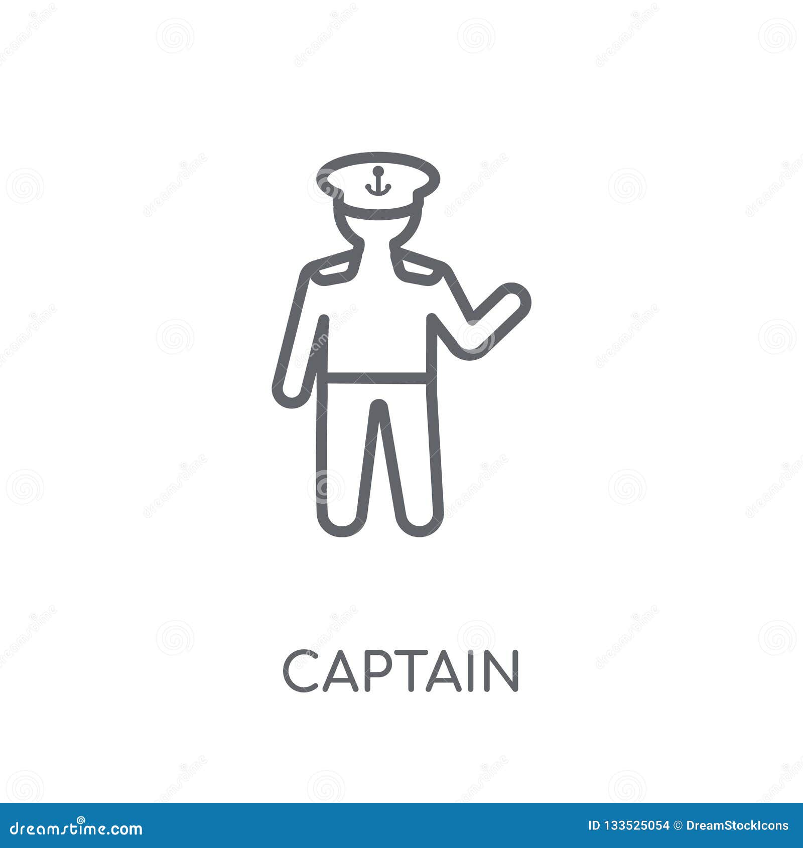 Captain Linear Icon. Modern Outline Captain Logo Concept on Whit Stock ...
