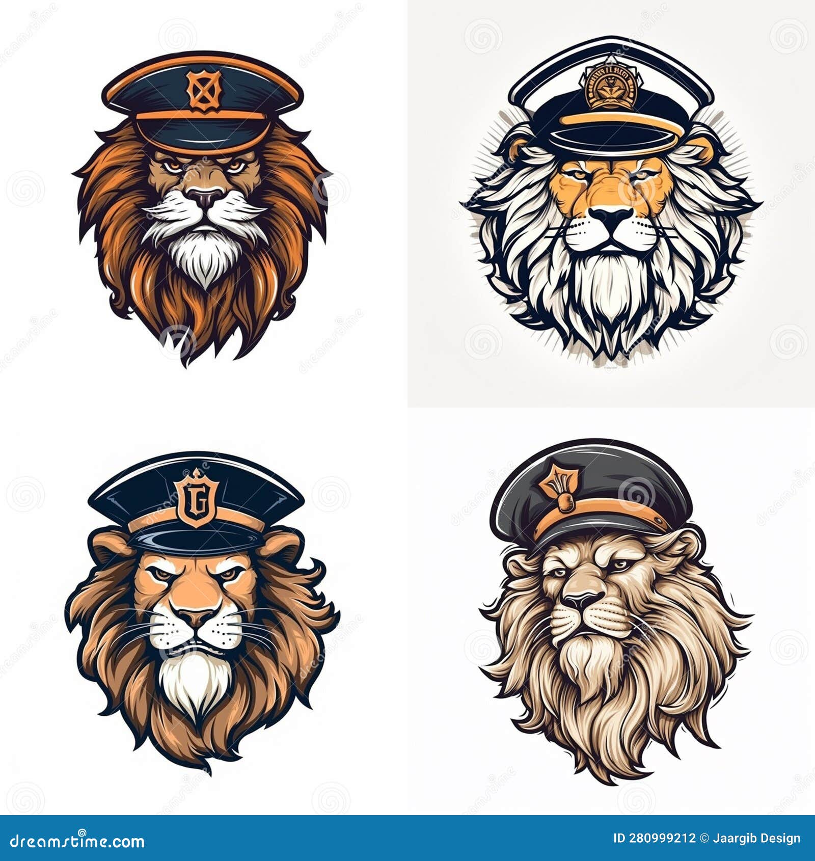 Captain lion mascot logo stock illustration. Illustration of graphic ...