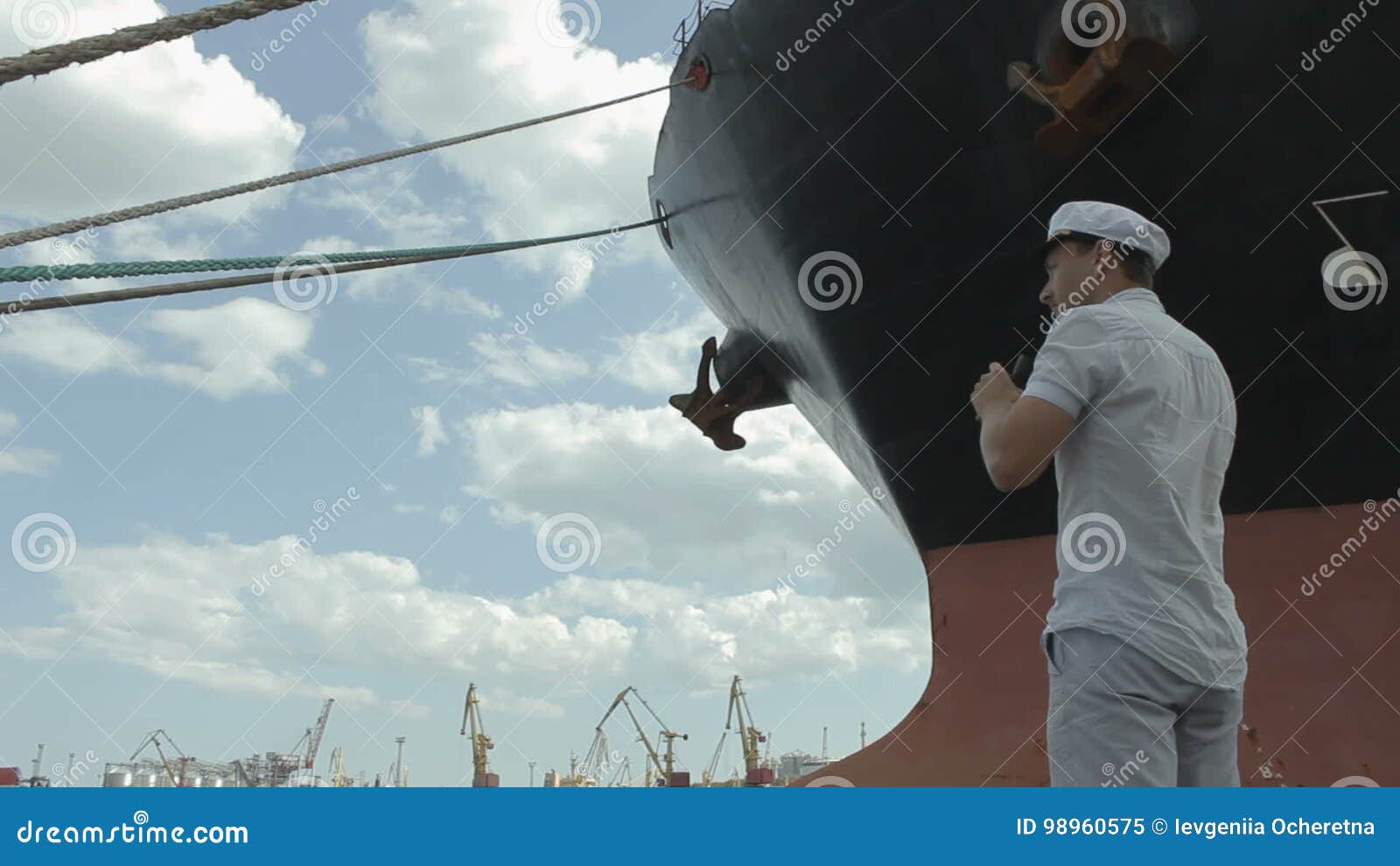 Captain Looking through the Binoculars Stock Video - Video of coast ...