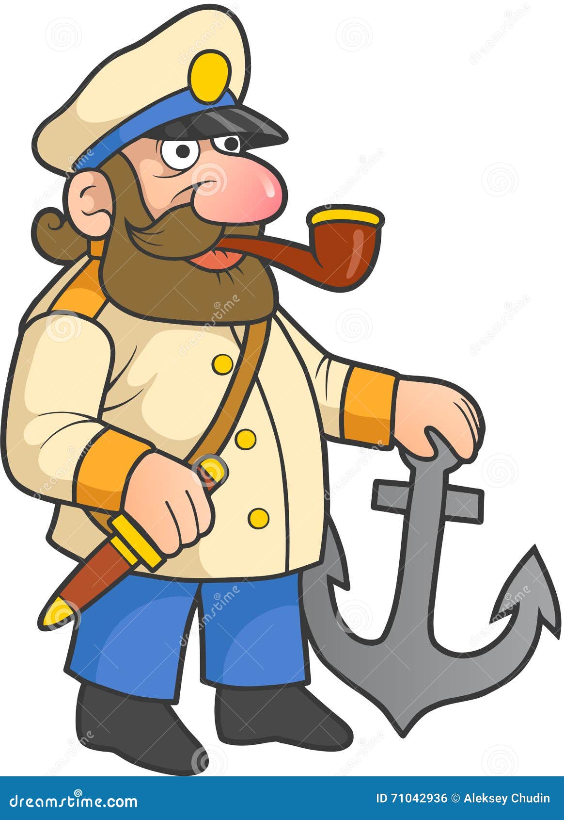 Captain looks at the sea stock vector. Illustration of uniform - 71042936