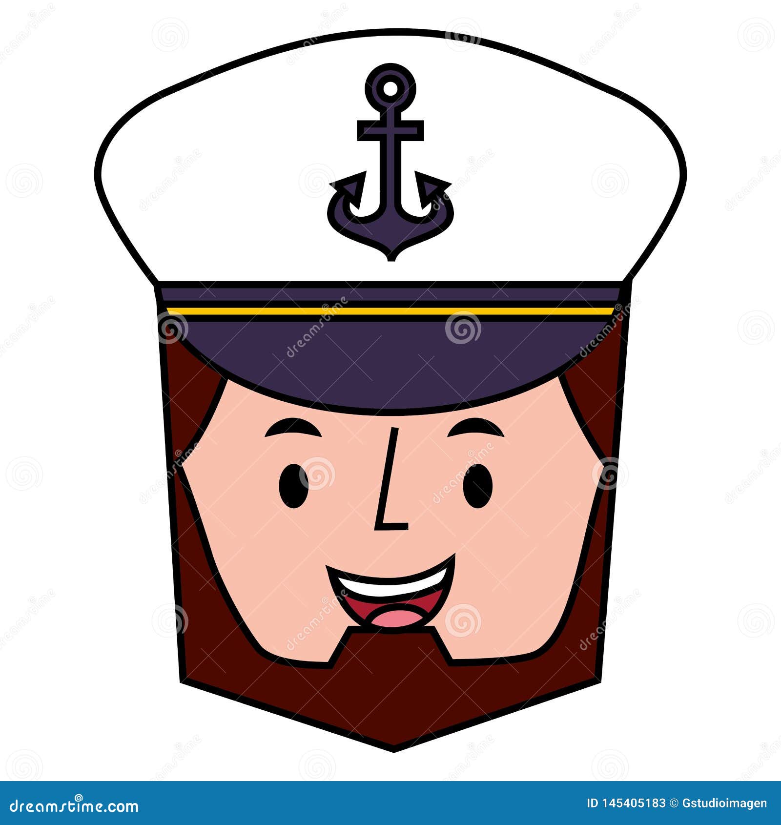 Captain Man Character with Hat Stock Vector - Illustration of costume ...
