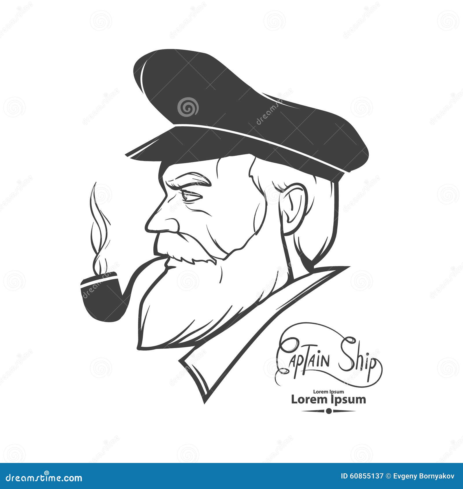 Captain stock vector. Illustration of face, hero, romantic - 60855137