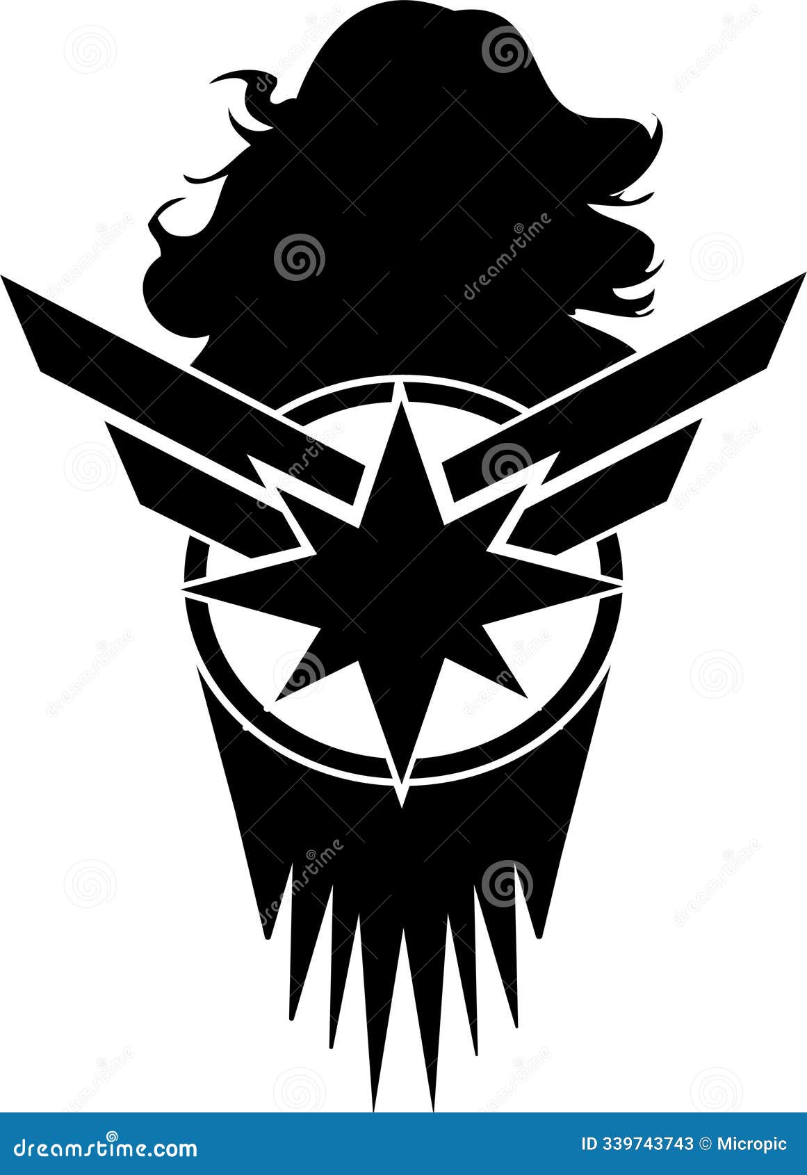 Captain Marvel Logo With Female Character Symbol Logo Monogram Vector ...