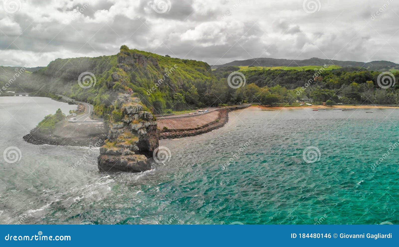 Captain Matthew Flinders Monument in Mauritius. Aerial View from Drone ...