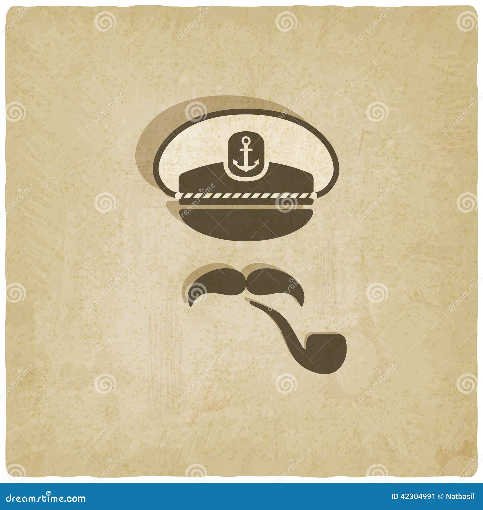 Old Man Mustache Skipper Captain Logo Design Vector Icon Symbol Graphic ...