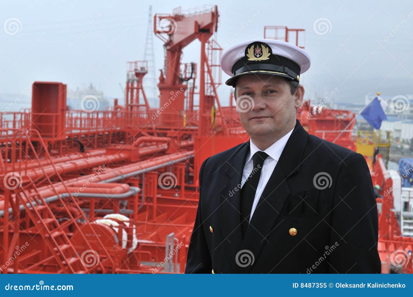 Captain of the ocean ship stock image. Image of officer - 8487355