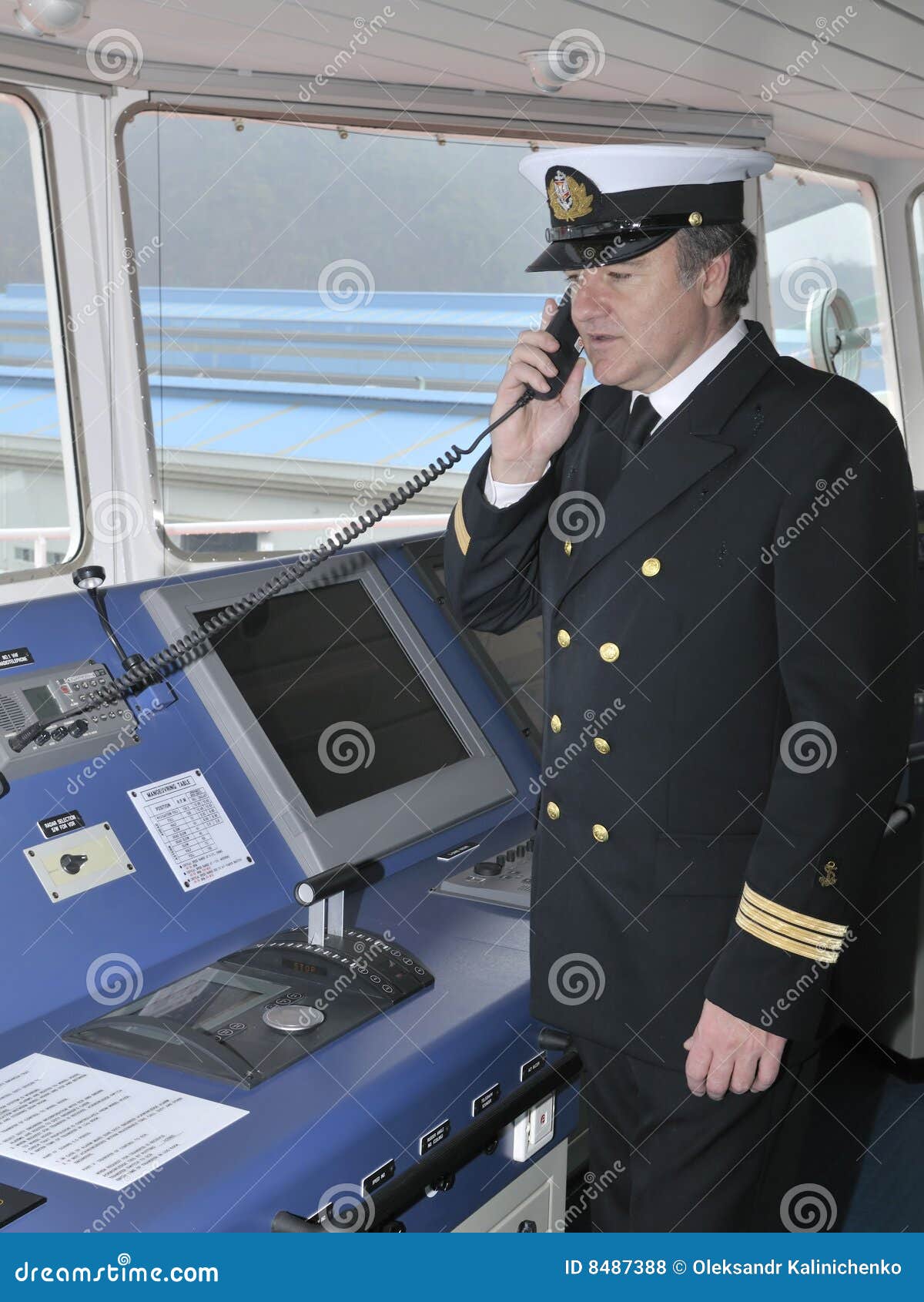 Captain of the ocean ship stock photo. Image of manage - 8487388