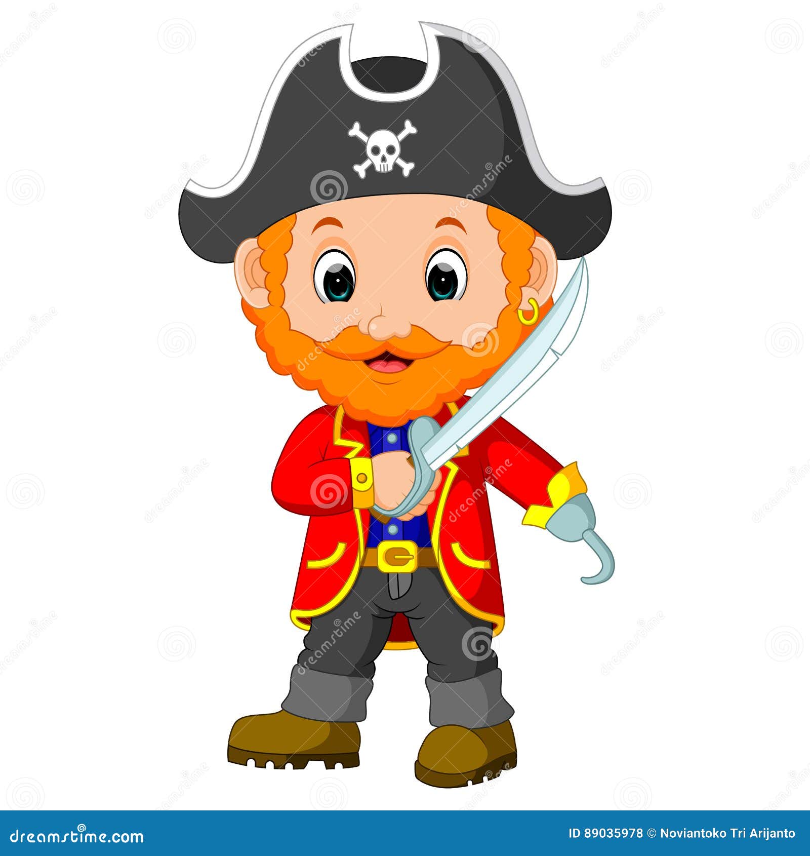 Captain Pirate Funny Pointing Thumbs Up 3d Realistic Cartoon Characters ...