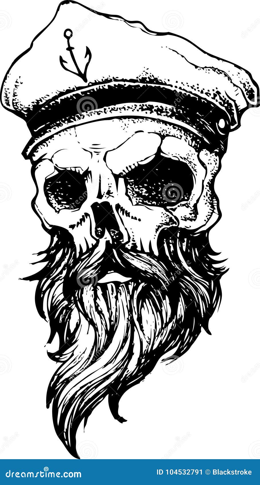 Captain Pirate Skull Head stock illustration. Illustration of ocean ...