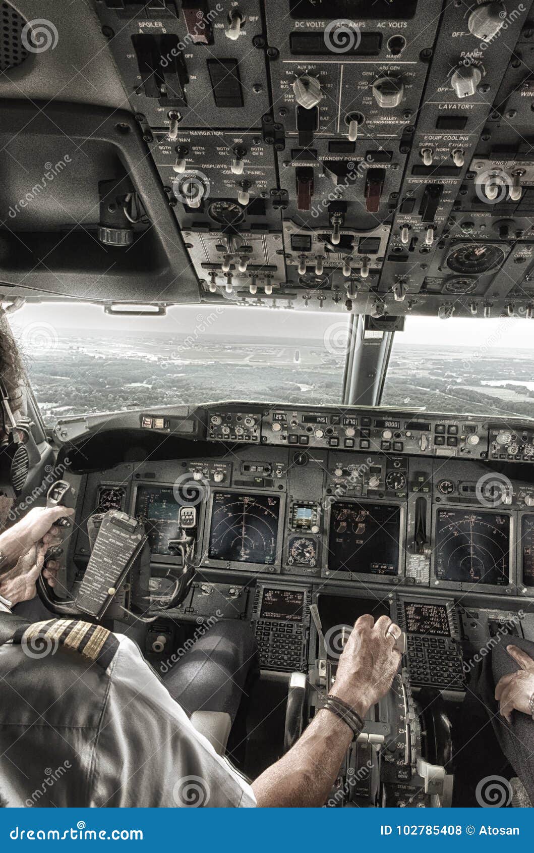 Pilots at work stock photo. Image of concentration, airfield - 102785408