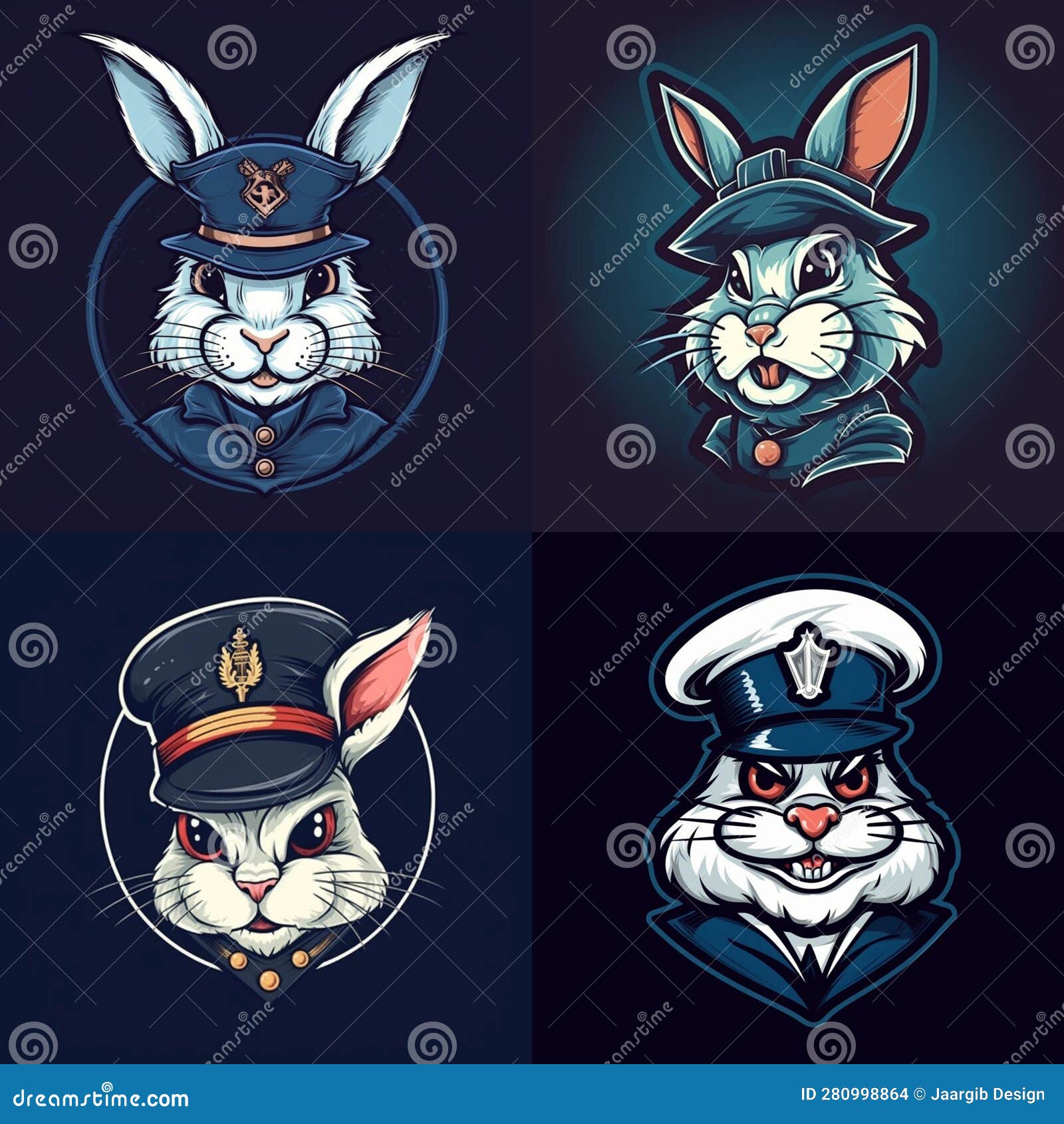 Captain rabbit mascot logo stock illustration. Illustration of logo ...
