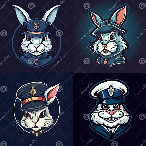 Captain rabbit mascot logo stock illustration. Illustration of logo ...