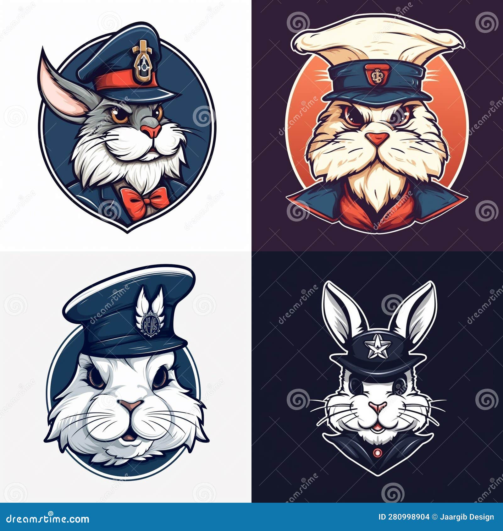 Captain rabbit mascot logo stock illustration. Illustration of animal ...