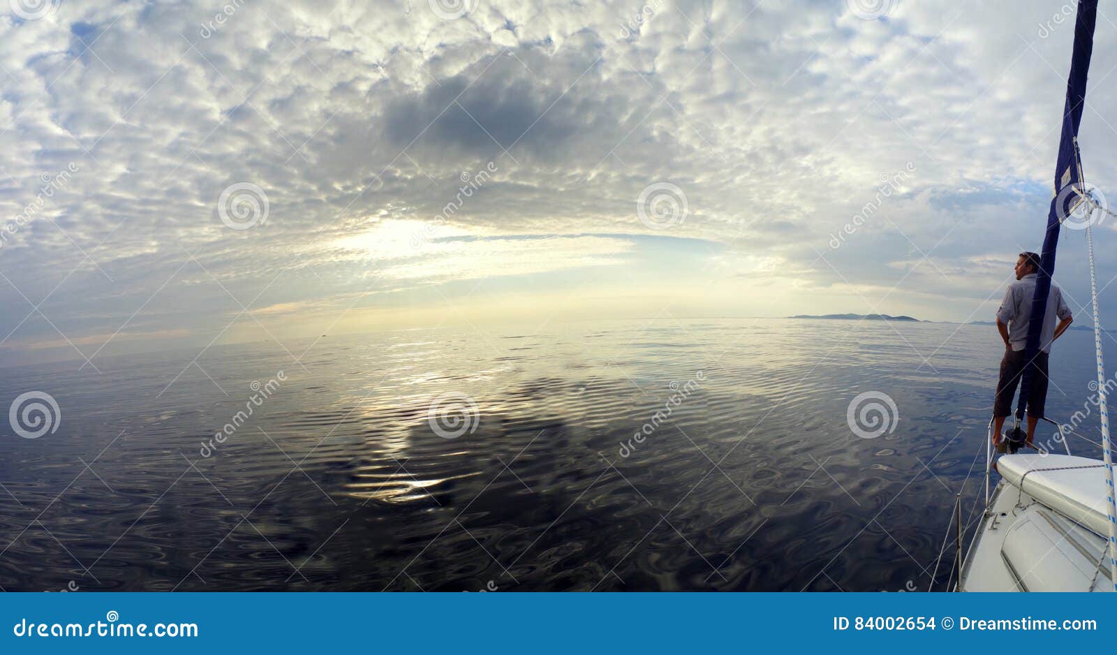 Captain Relaxing on the Boat Stock Photo - Image of horizon, meditation ...