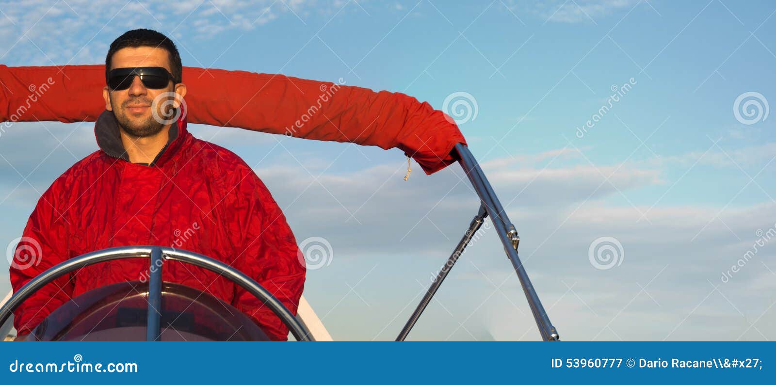 Captain on a rubber boat stock image. Image of boat, adventure - 53960777