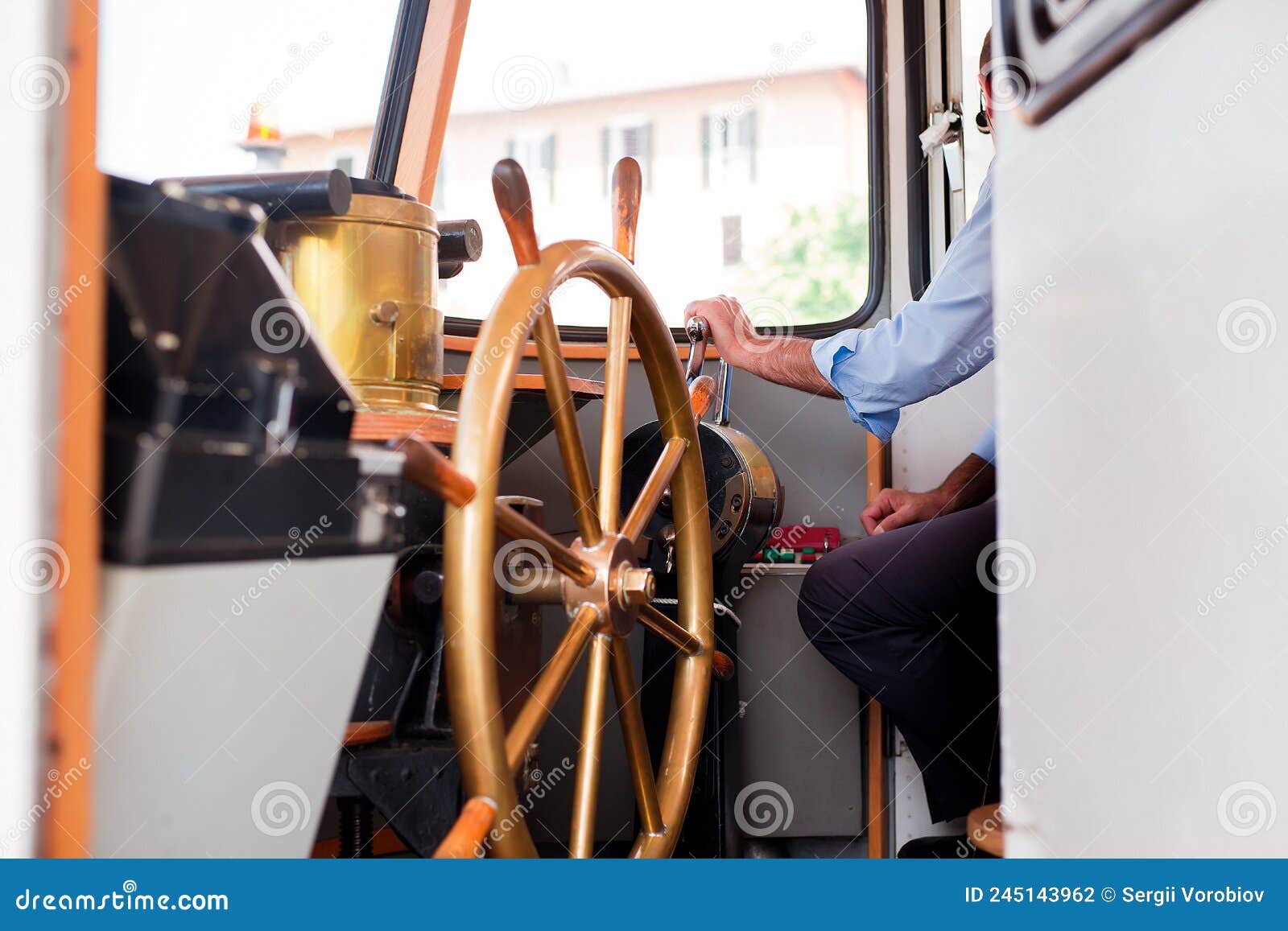 Captain& X27;s Hand on Ship Throttle Lever Close Up Stock Photo - Image ...