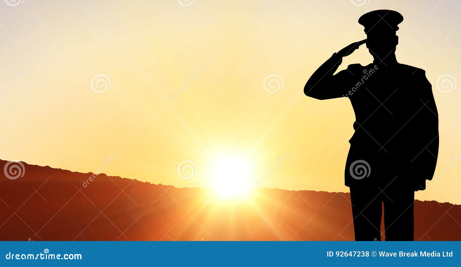 Captain Silhouette Saluting Against Sunset Stock Photo - Image of light ...
