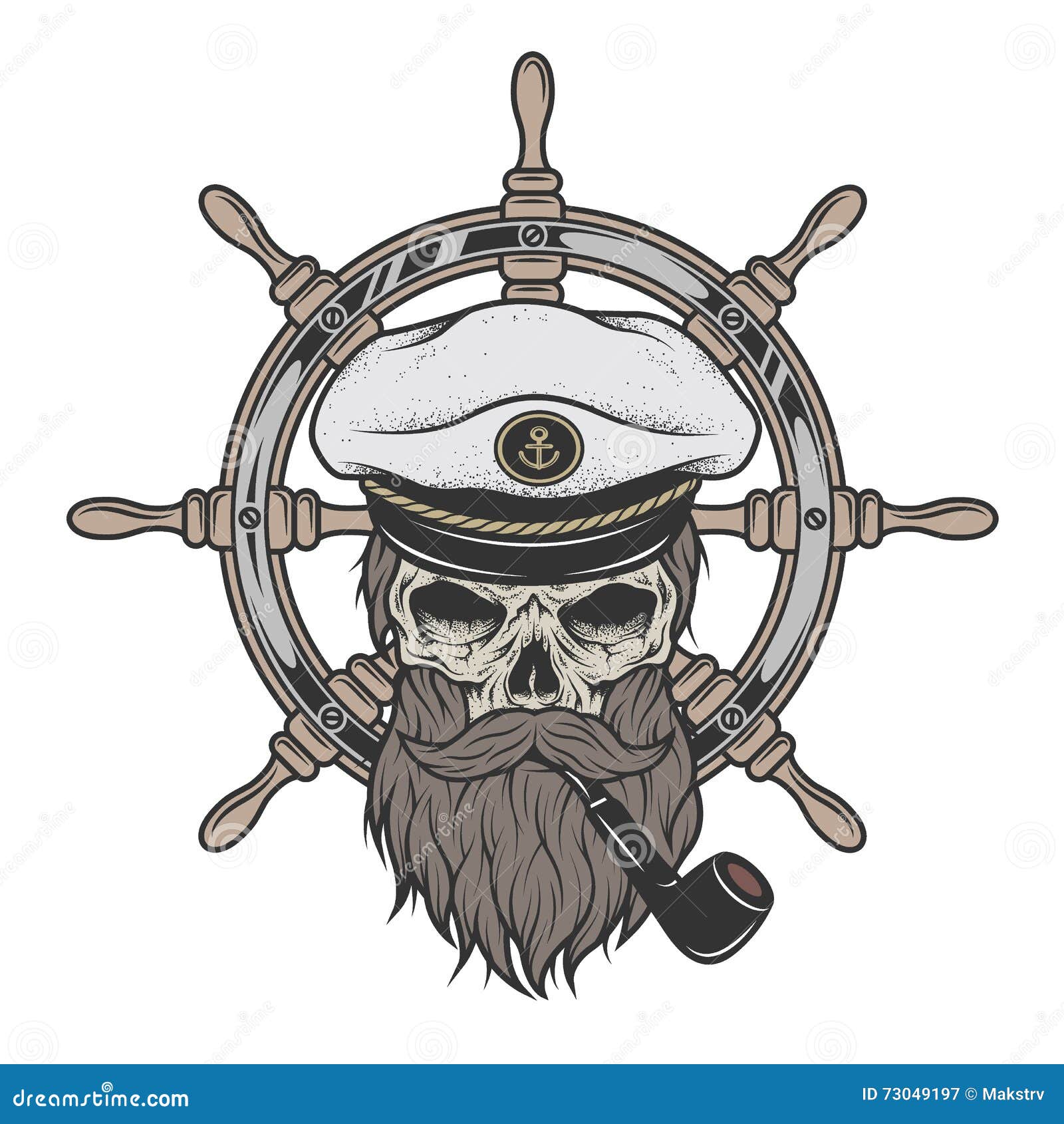 Captain Skull in a Hat with a Beard. Stock Vector - Illustration of ...