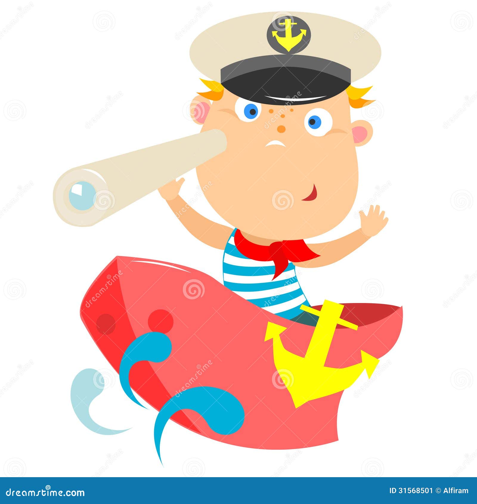 Captain stock vector. Illustration of child, cute, isolated - 31568501