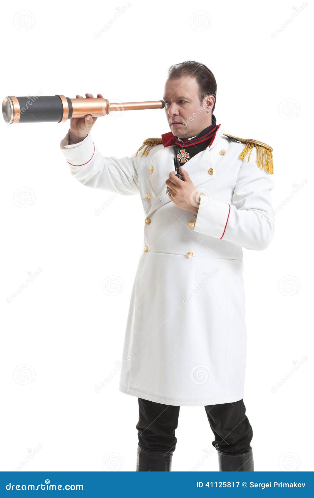 Captain of the Vessel in the Form Stock Image - Image of expression ...