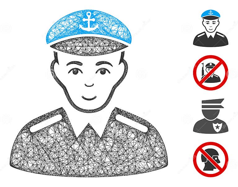 Captain Web Vector Mesh Illustration Stock Illustration - Illustration ...