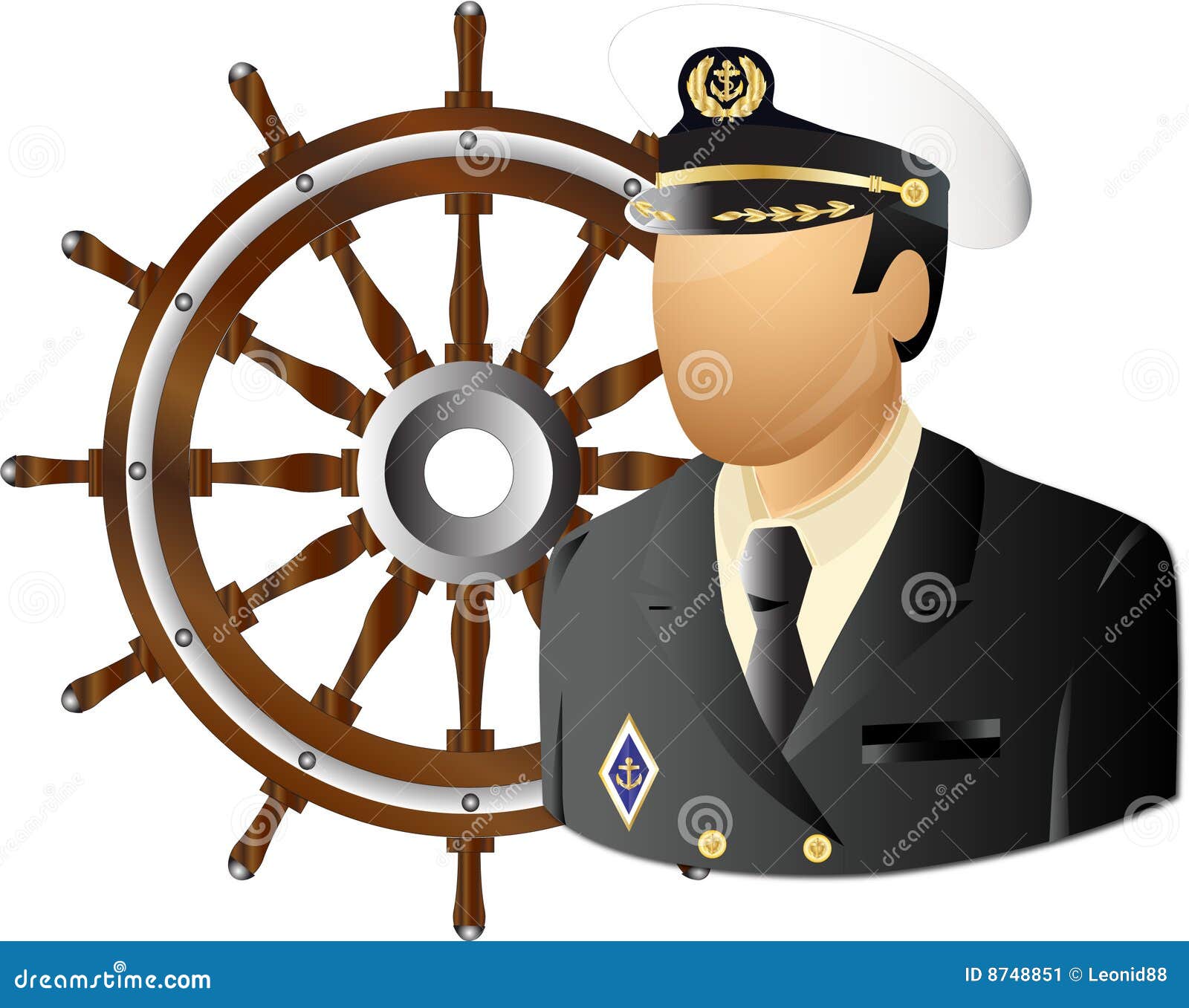 Captain At The Wheel Royalty-Free Illustration | CartoonDealer.com ...