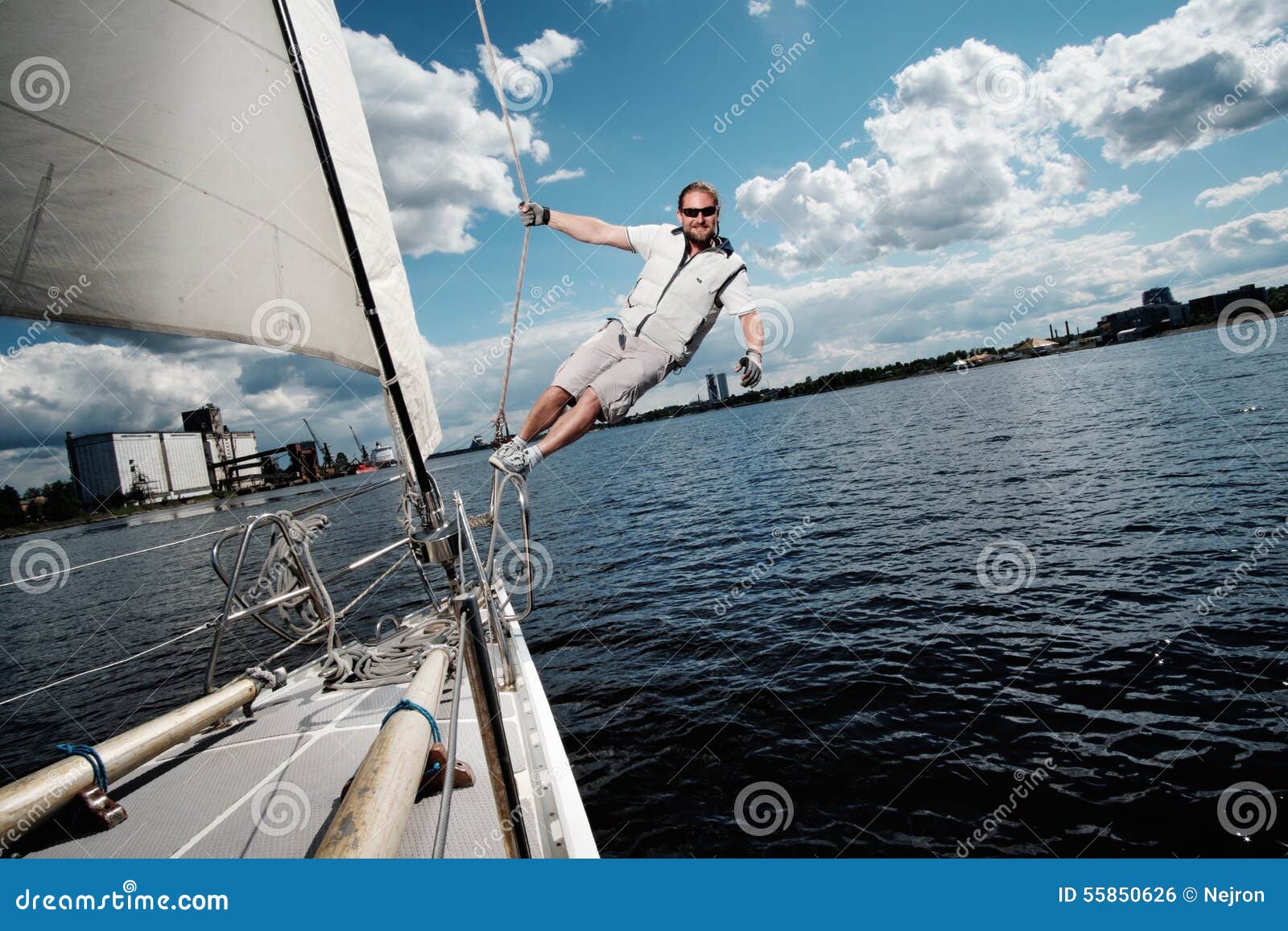 Captain on a yacht stock photo. Image of deck, navigation - 55850626