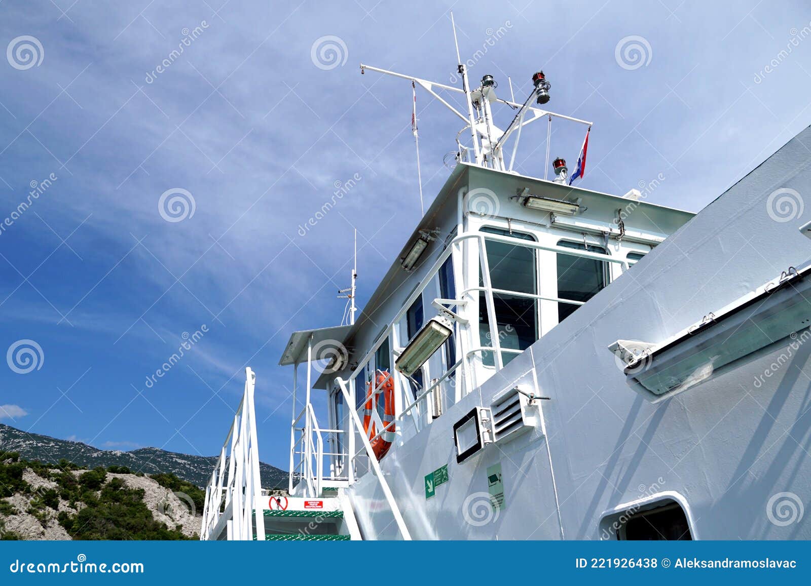 Captains Cabin at the Top of the Ferry, View from Below Stock Photo ...