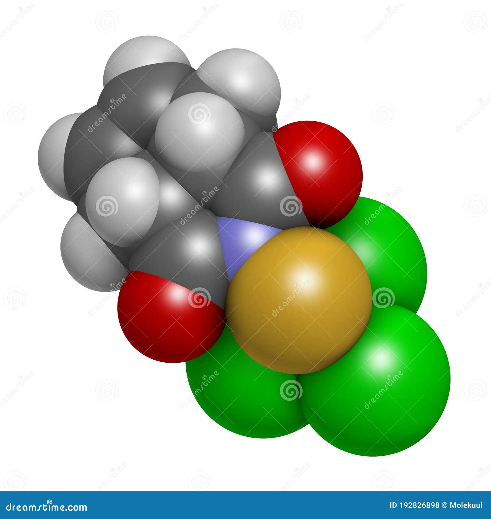 Captan Molecule. Ball-and-stick Molecular Model. Chemistry Related 3d ...