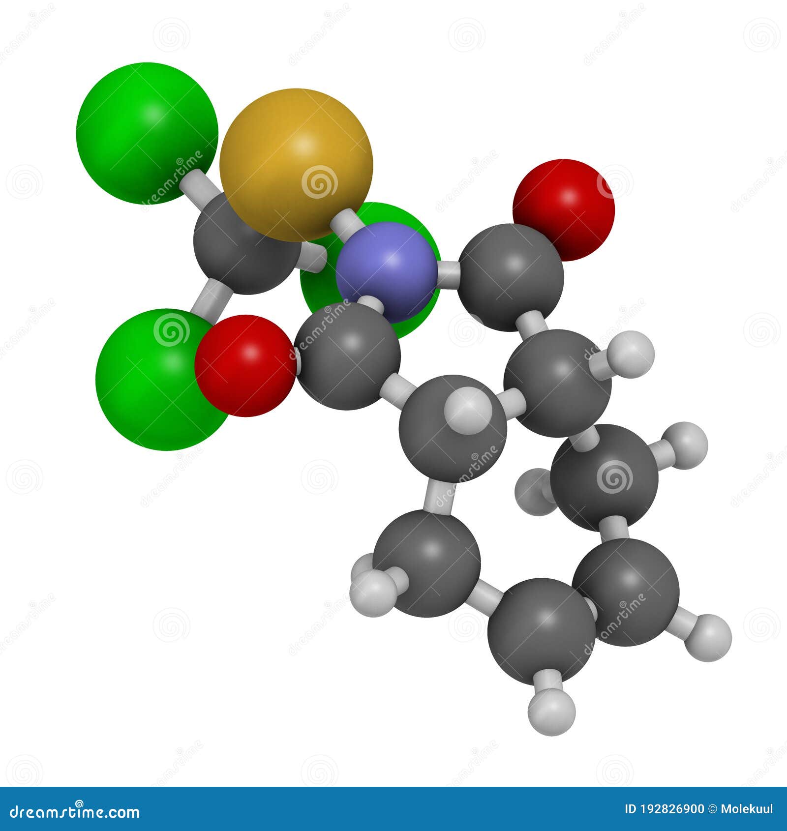 Captan Molecule. Ball-and-stick Molecular Model. Chemistry Related 3d ...