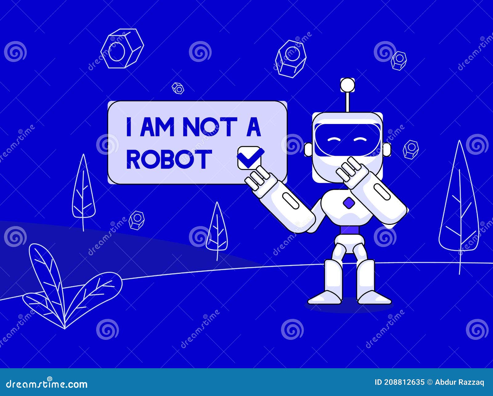 Captcha I am on a Robot Vector Illustration Concept Stock Illustration ... Captcha I am on a Robot Vector Illustration Concept Stock Illustration ...