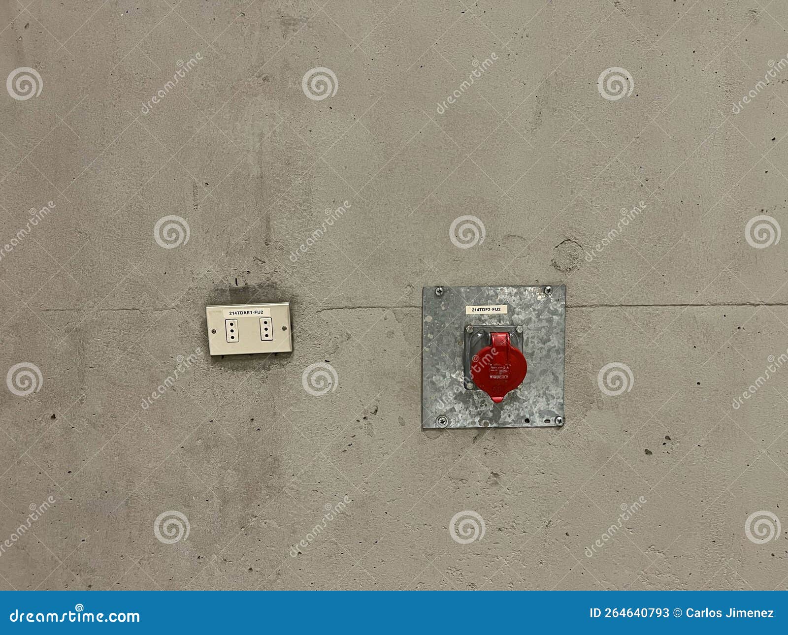 Industrial Wall Socket Over Concrete Textured Wall Stock Image - Image ...
