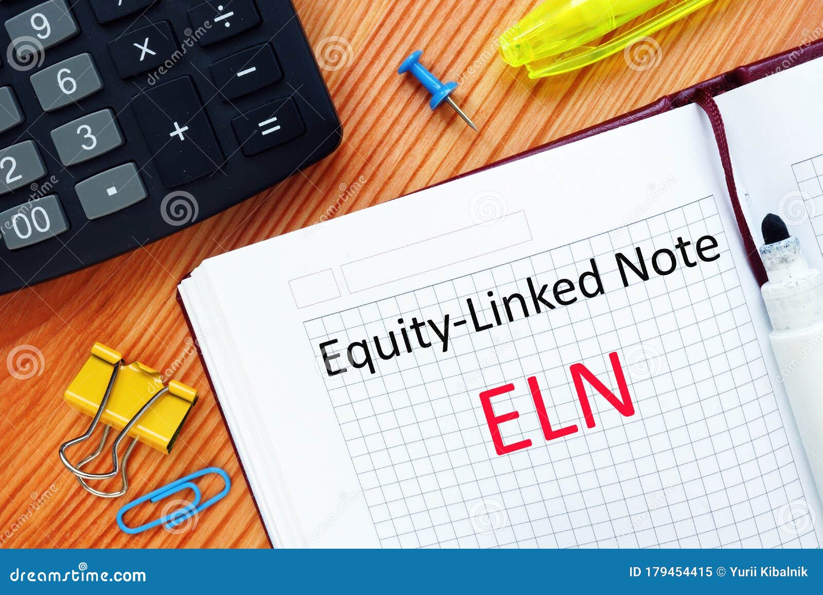 The Caption in the Picture is Equity-Linked Note ELN. Notebook Sheet ...