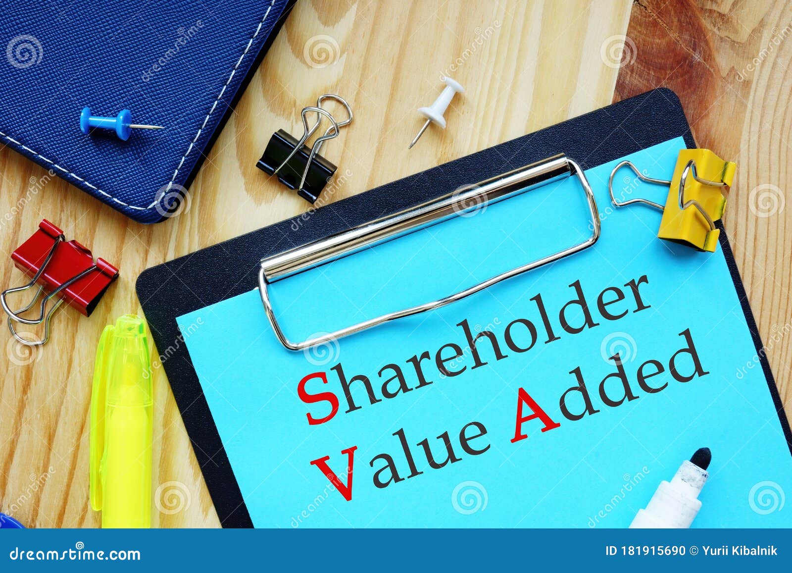 The Caption in the Picture is Shareholder Value Added SVA. Notebook ...