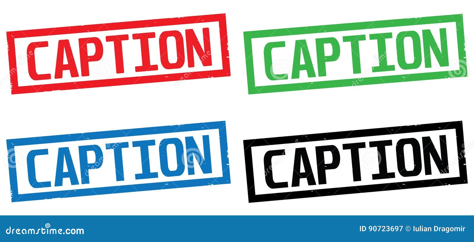 CAPTION Text, on Rectangle Border Stamp Sign. Stock Illustration ...