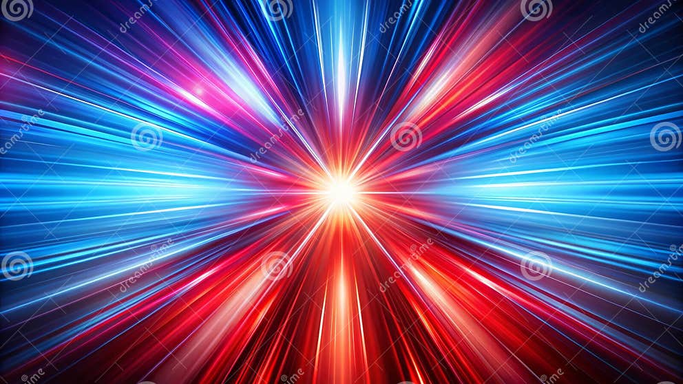 Dynamic Abstract Art: Radiating Red and Blue Rays Offer Modern Design ...