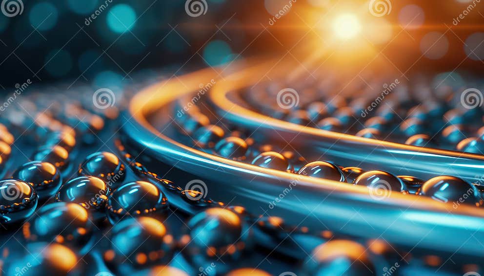 Illustrative Abstract Growth Curve Concept with Metallic Spheres ...